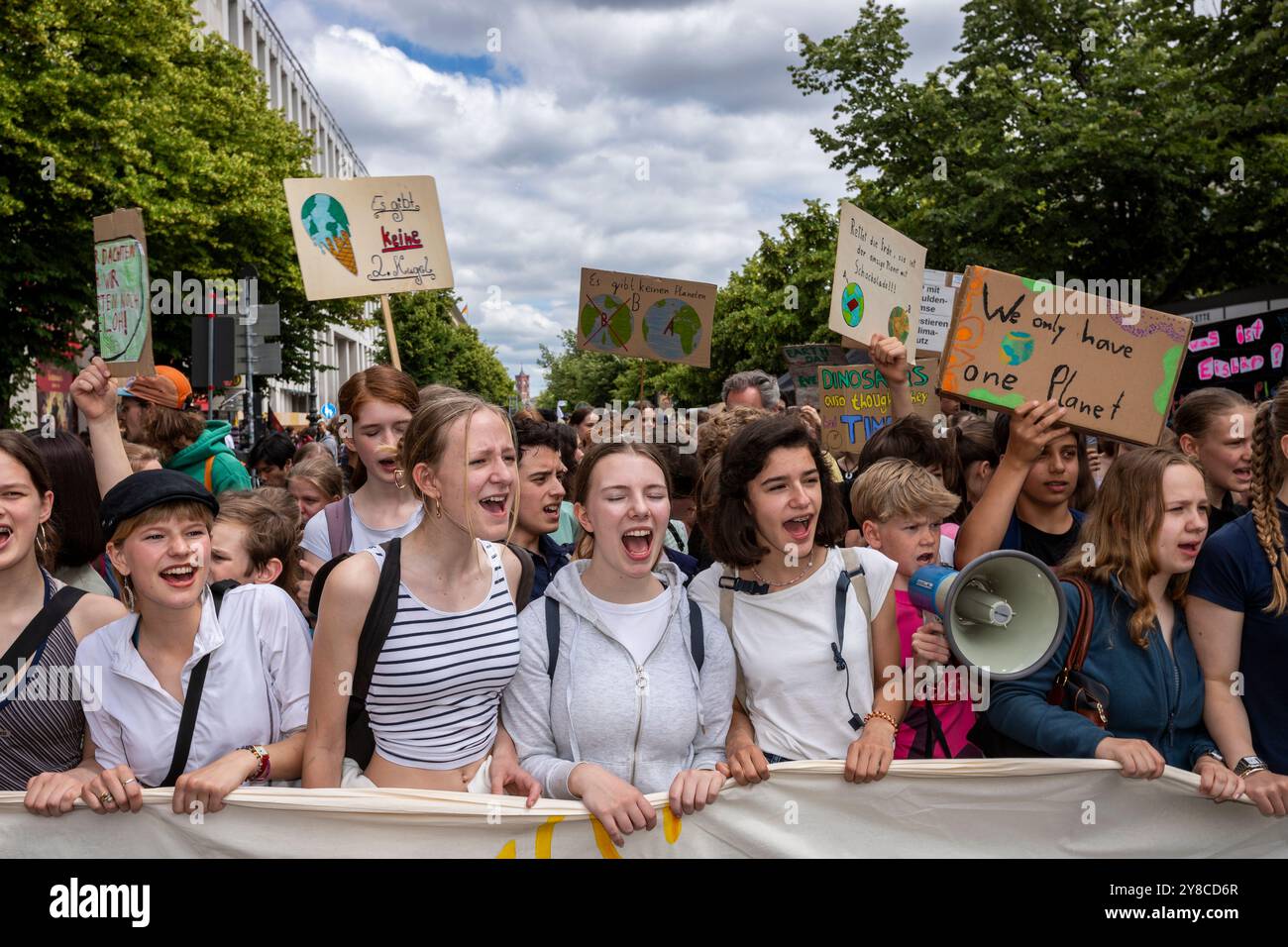 Berlin, Germany 31-5-2024 Young Crowd at the Front of the Fridays For ...