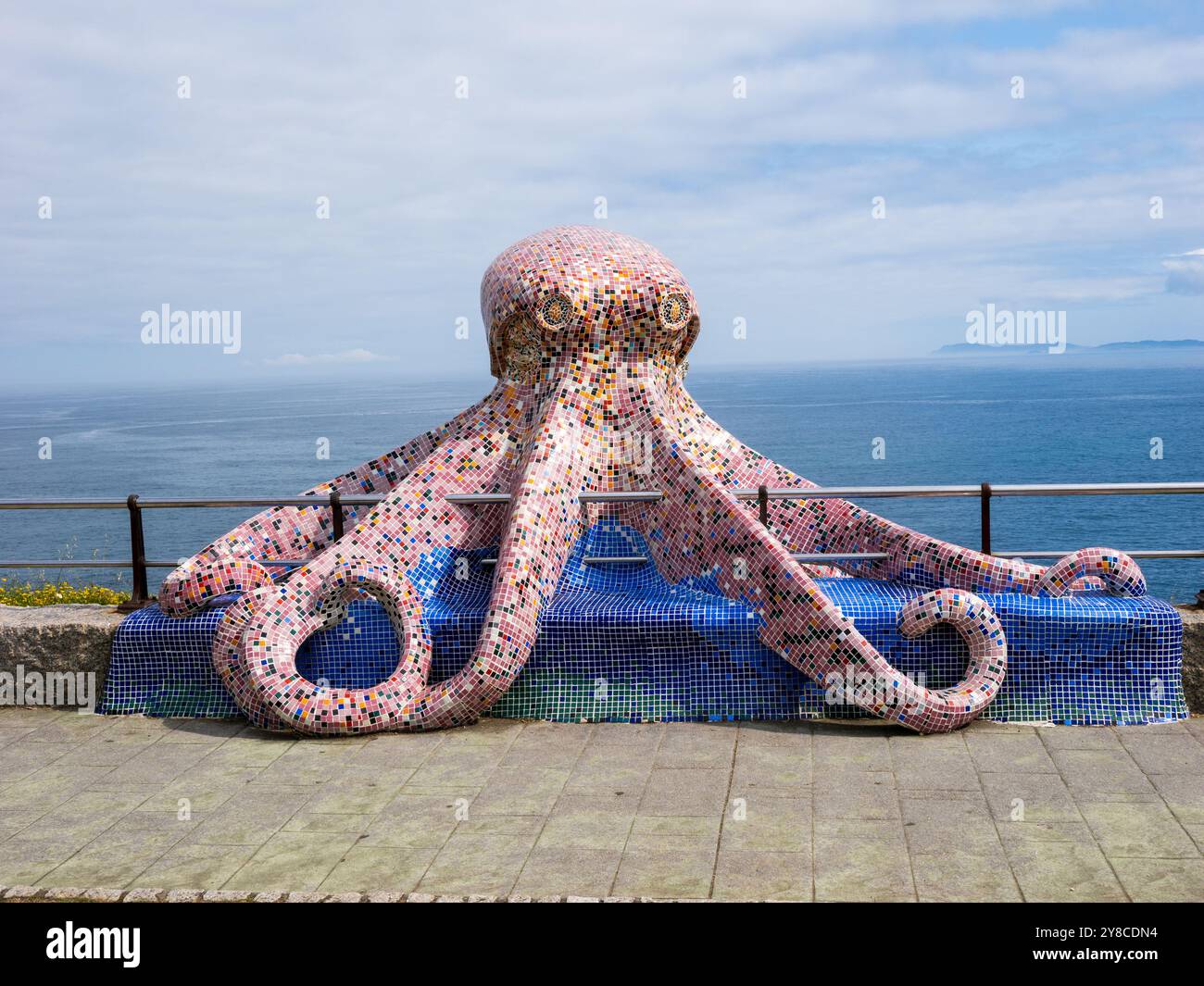 A Coruña, Spain. August 5, 2024. Octopus sculpture designed by Javier M ...