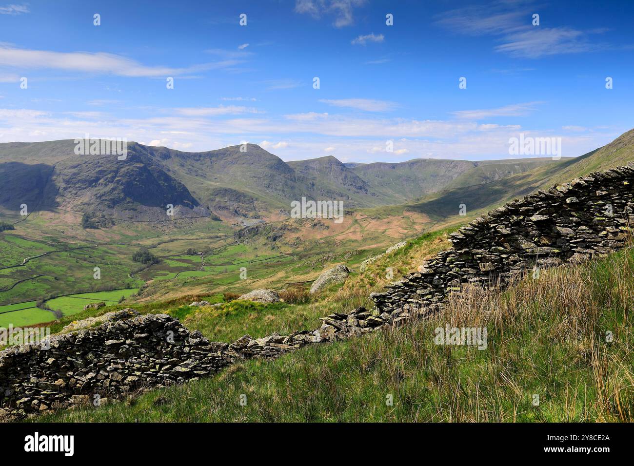 View over the Kentmere valley, Lake District National Park; Cumbria ...