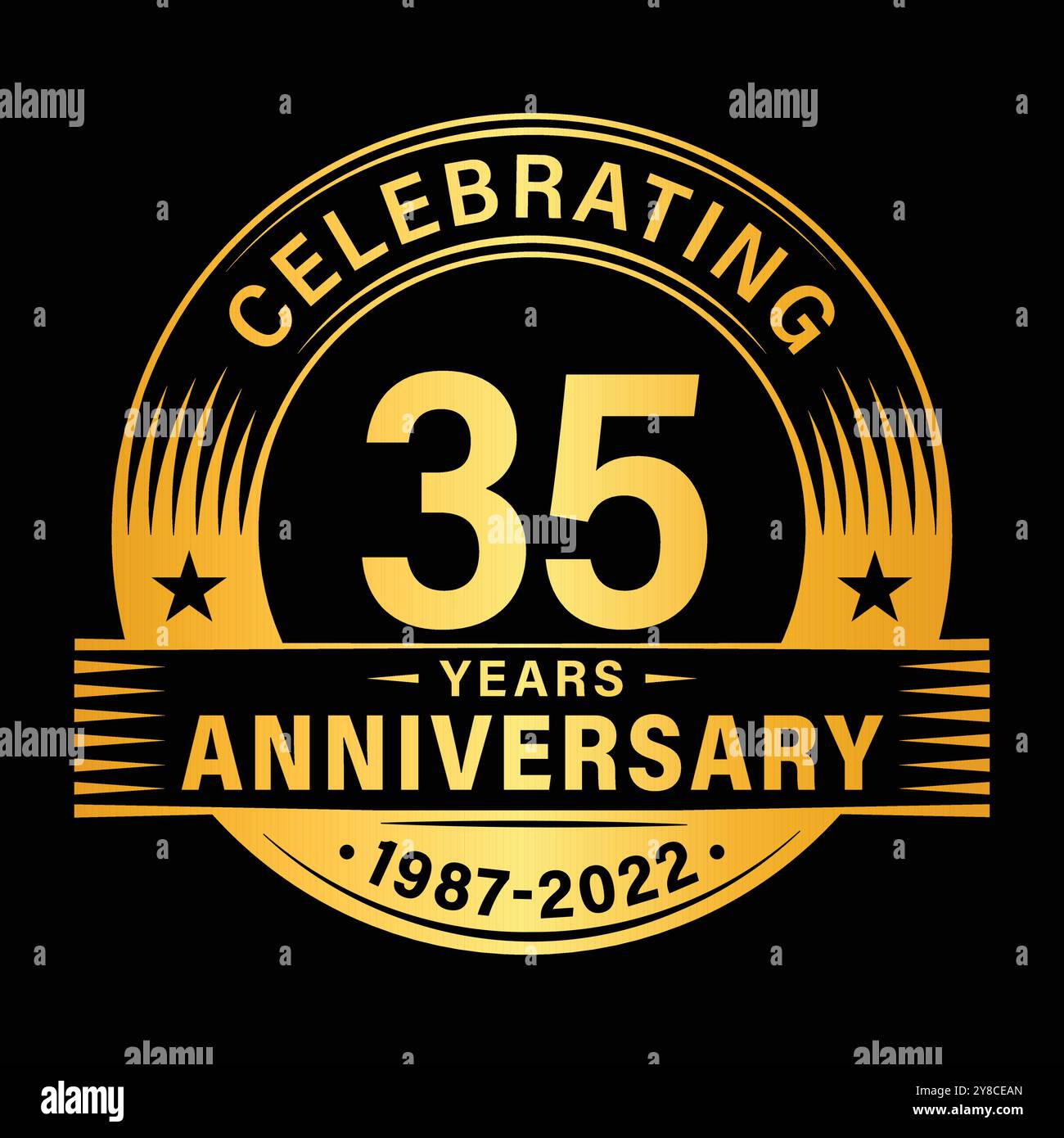 35 years anniversary celebration design template. 35th logo vector illustrations Stock Vector ...