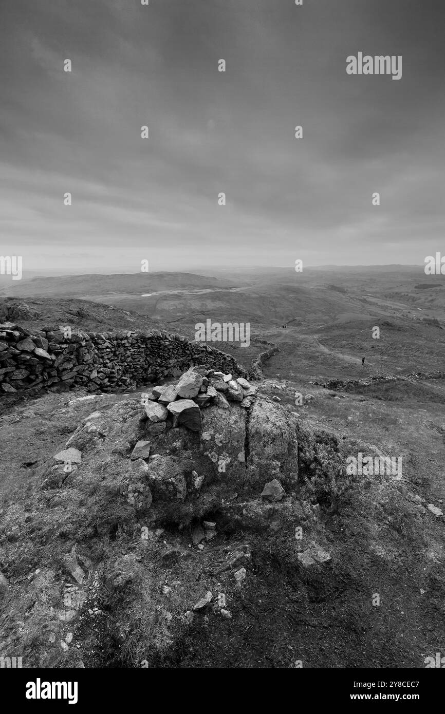 View over Shipman Knotts fell, above the village of Kentmere, Lake ...