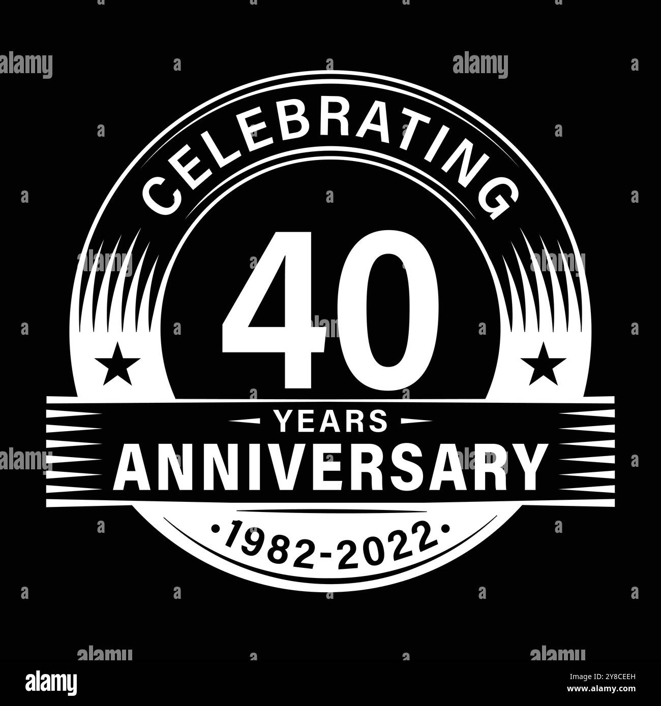 40 years anniversary celebration design template. 40th logo vector ...