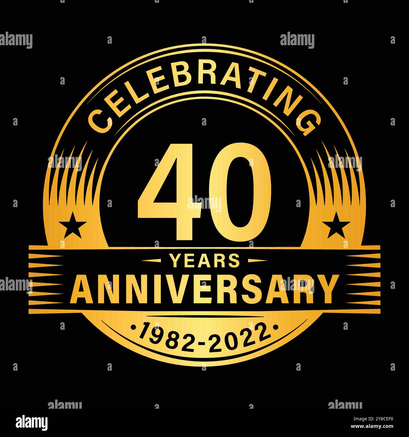40 years anniversary celebration design template. 40th logo vector ...