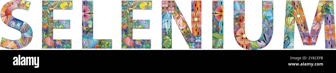 Word SELENIUM. Selenium is a chemical element. Vector decorative ...