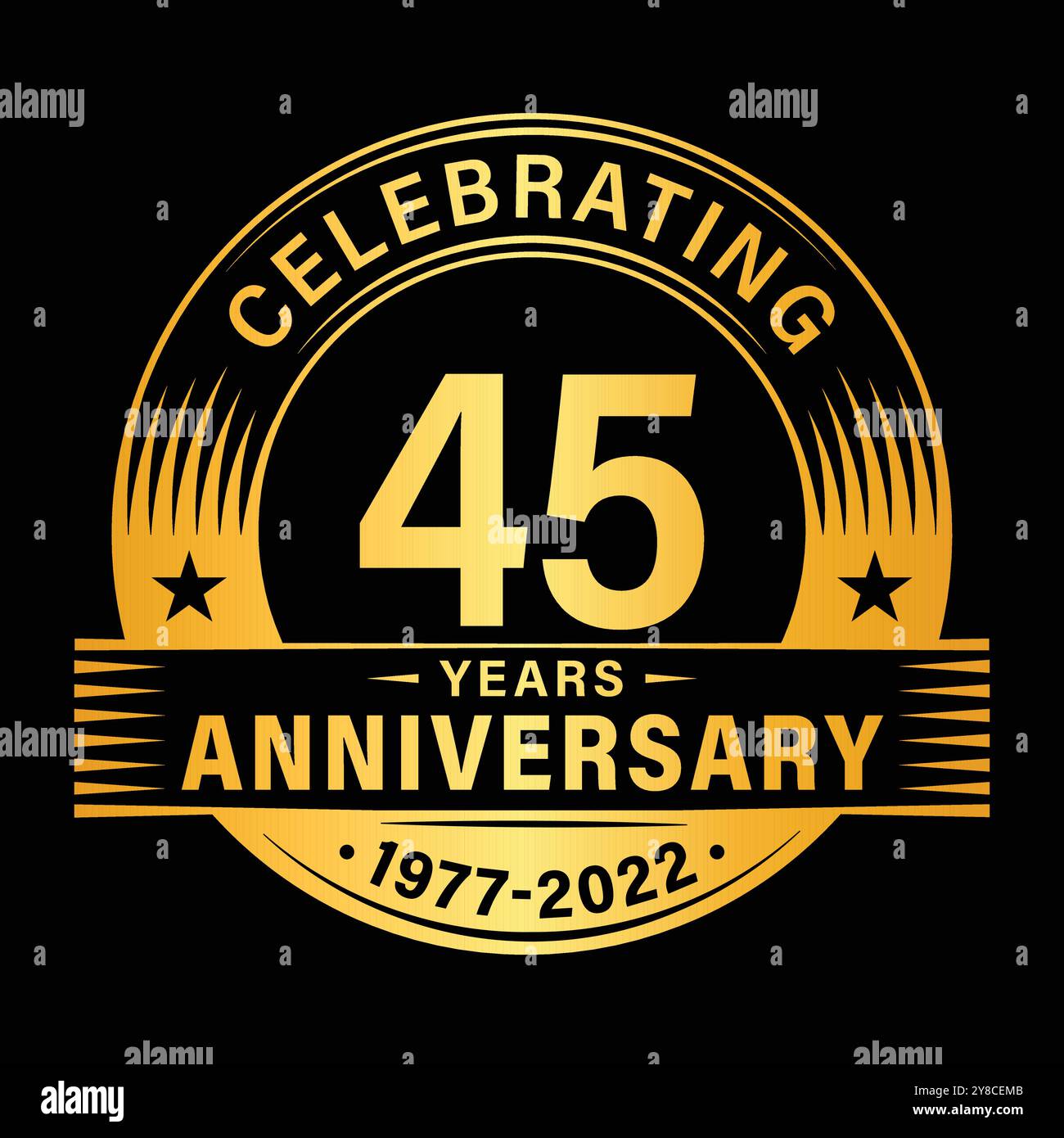 45 years anniversary celebration design template. 45th logo vector ...