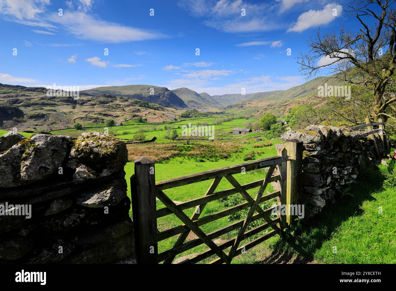 View over the Kentmere valley, Lake District National Park; Cumbria ...
