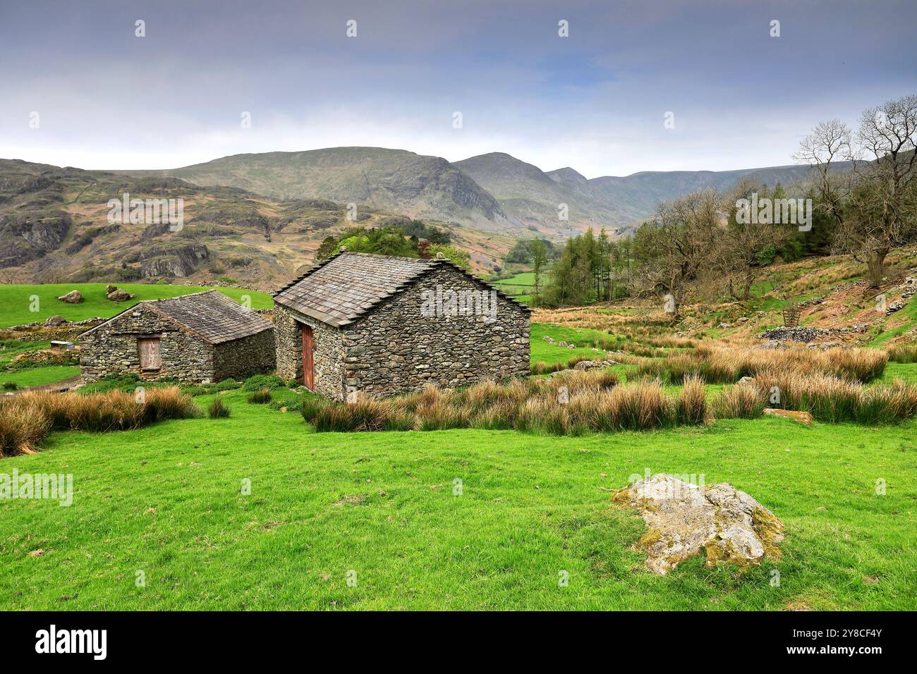 View over the Kentmere valley, Lake District National Park; Cumbria ...