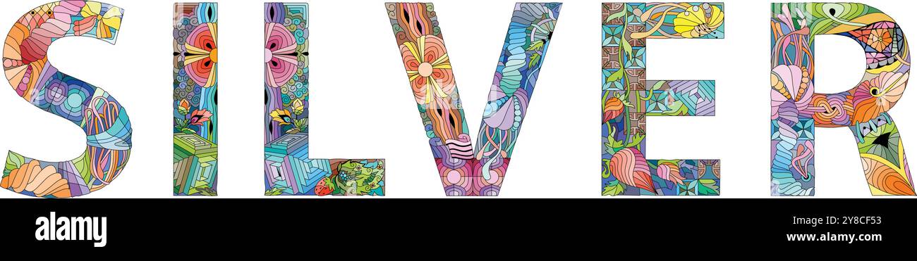 Word SILVER. Selenium is a chemical element. Vector decorative ...