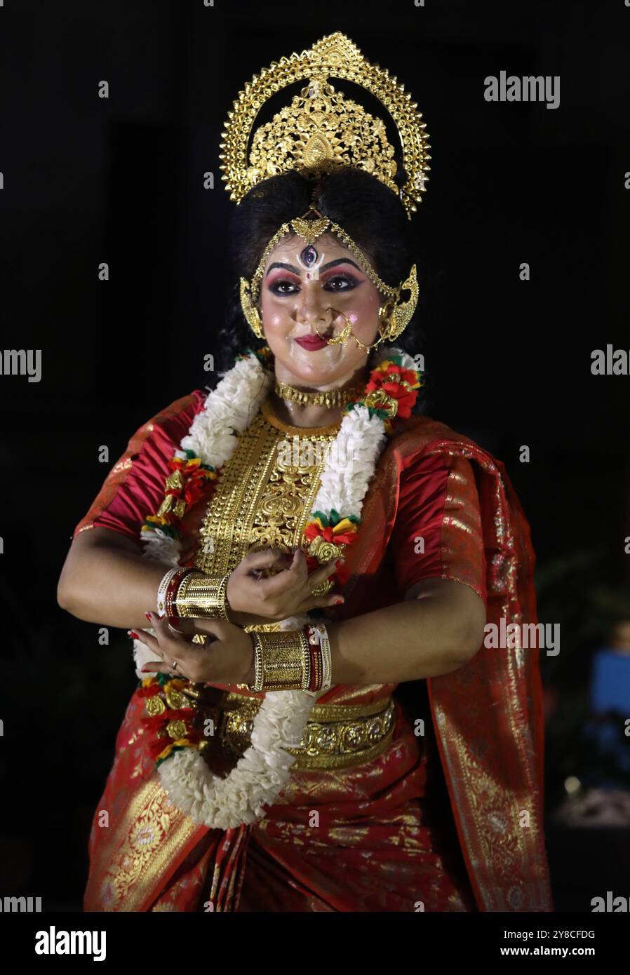 A dancer performs the ''Durgotsab'' dance dressed as goddess Durga ...