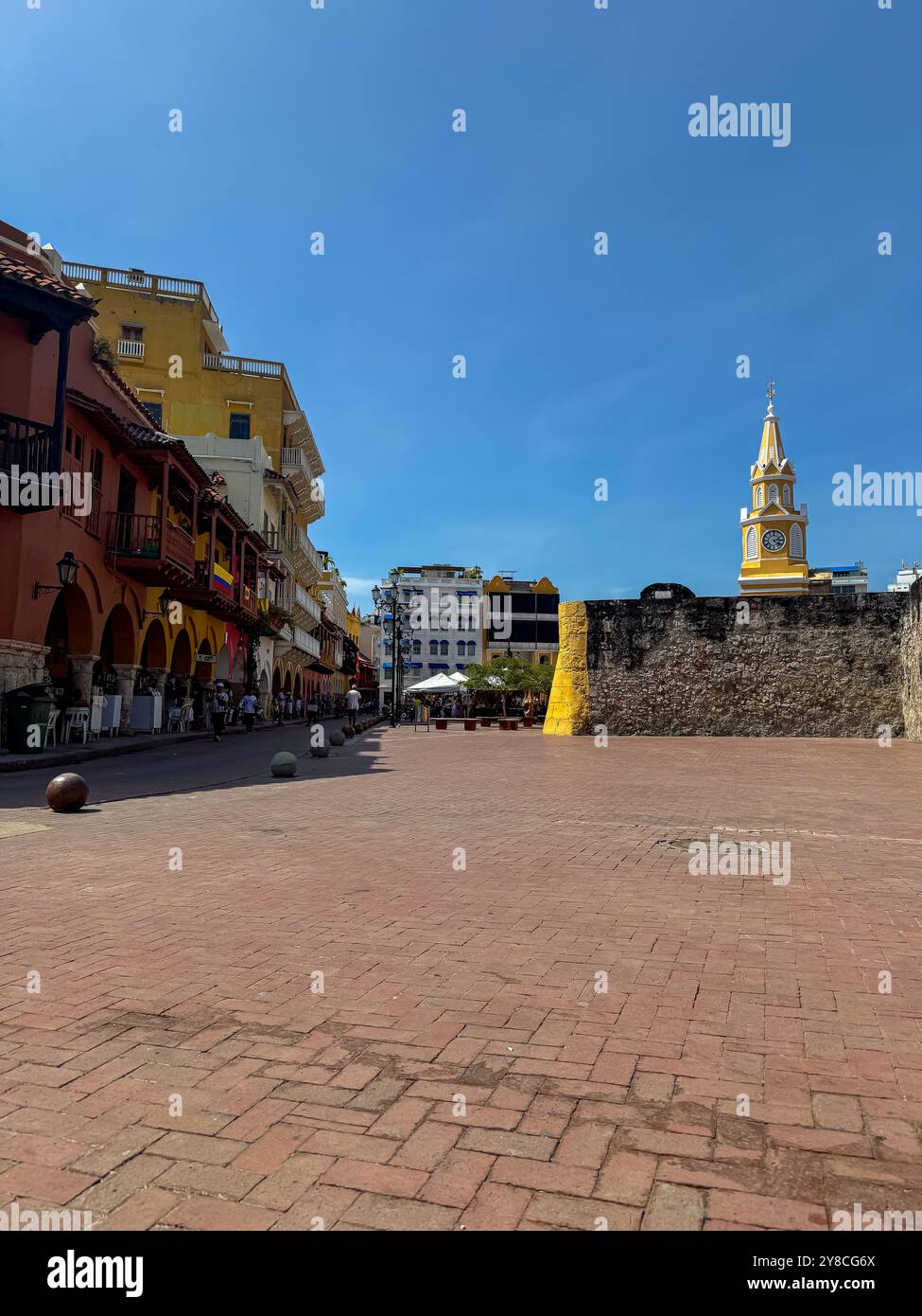 Beautiful aerial view of the city of Cartagena in colonial walled city ...