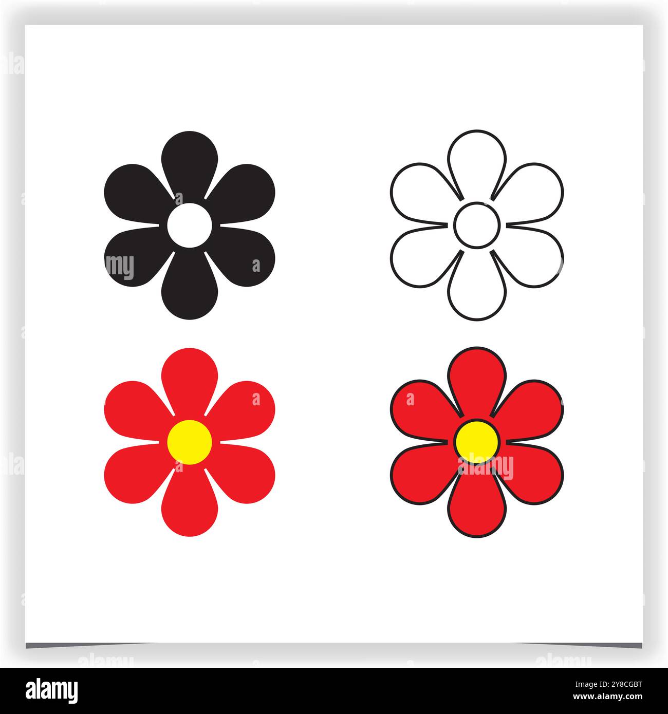 simple flower bloom design template vector Stock Vector Image & Art - Alamy