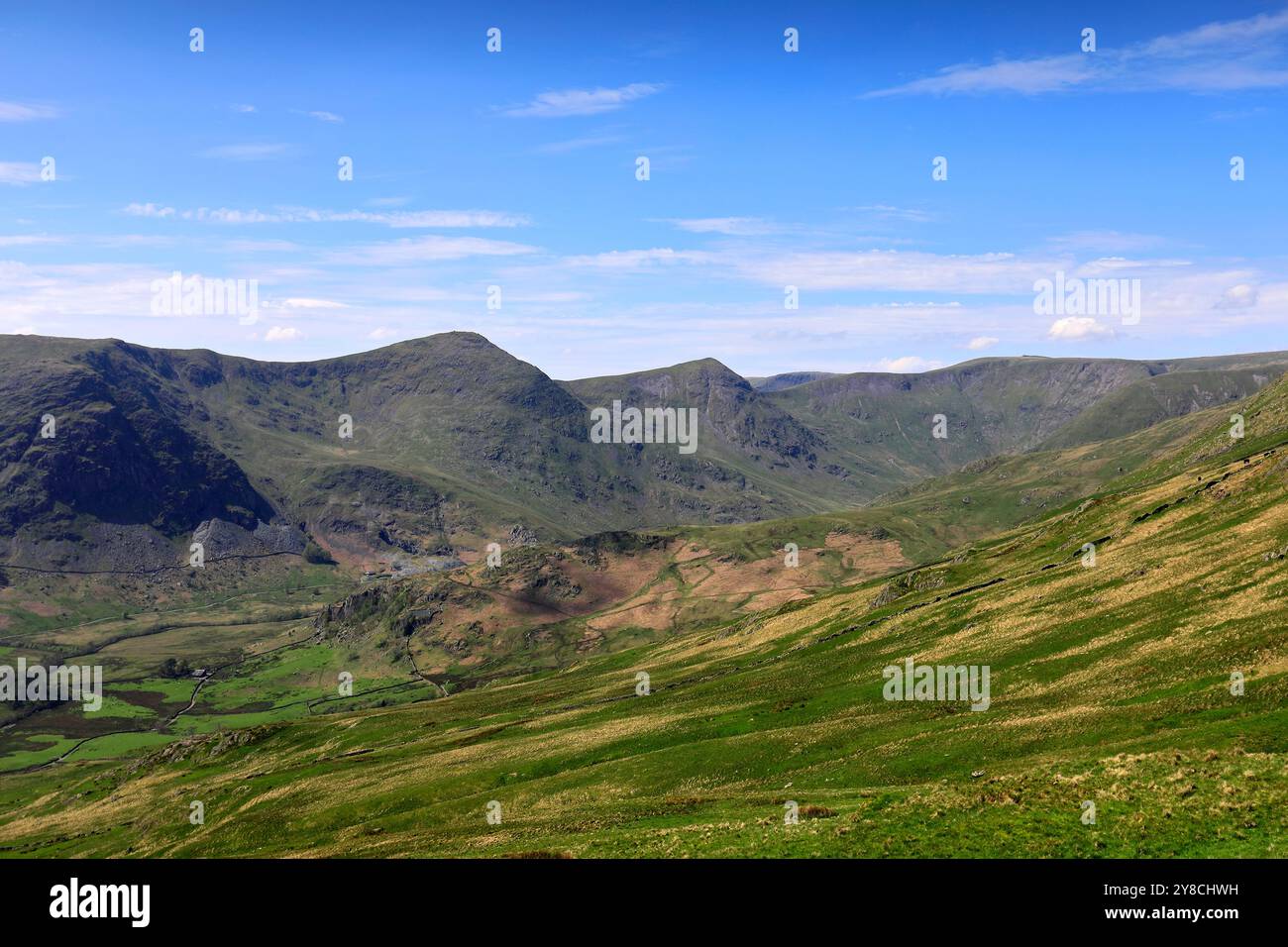 View over the Kentmere valley, Lake District National Park; Cumbria ...