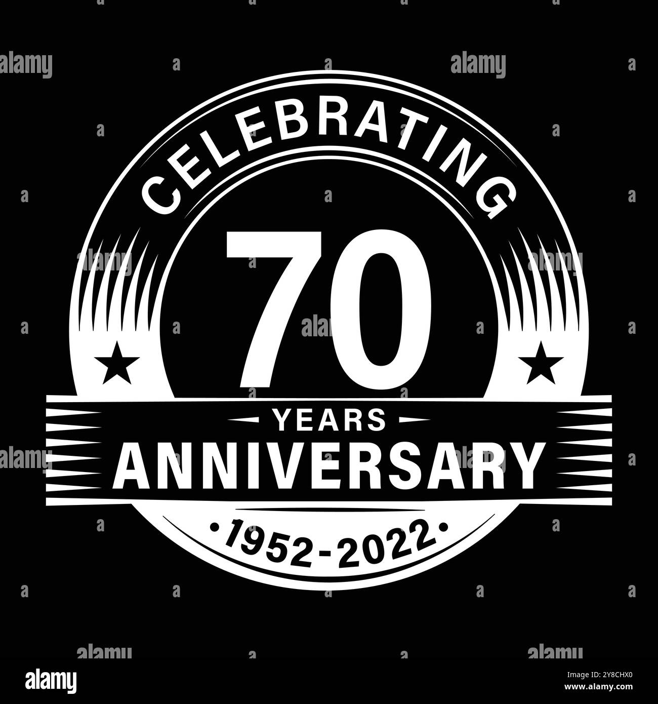 Happy birthday years 70 anniversary of the birthday Black and White ...