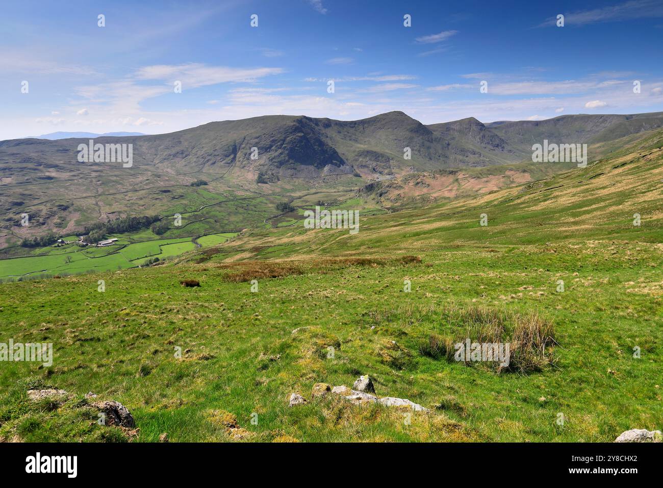 View over the Kentmere valley, Lake District National Park; Cumbria ...