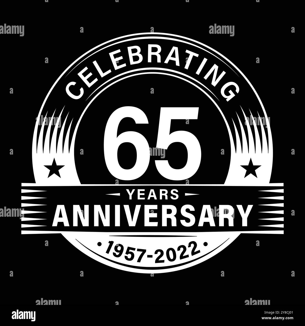 65 years anniversary celebration design template. 65th logo vector ...