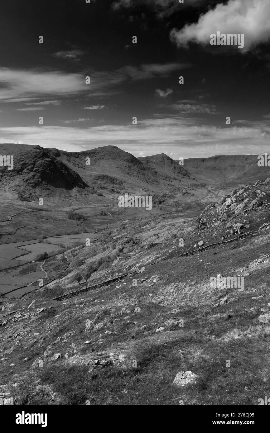 View over the Kentmere valley, Lake District National Park; Cumbria ...