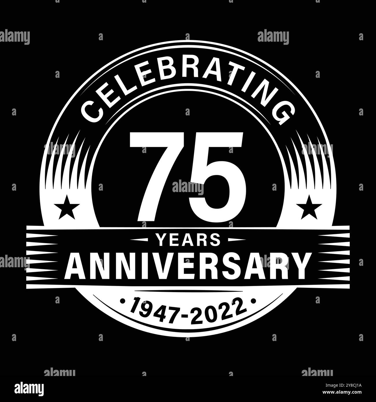 75 years anniversary celebration design template. 75th logo vector ...