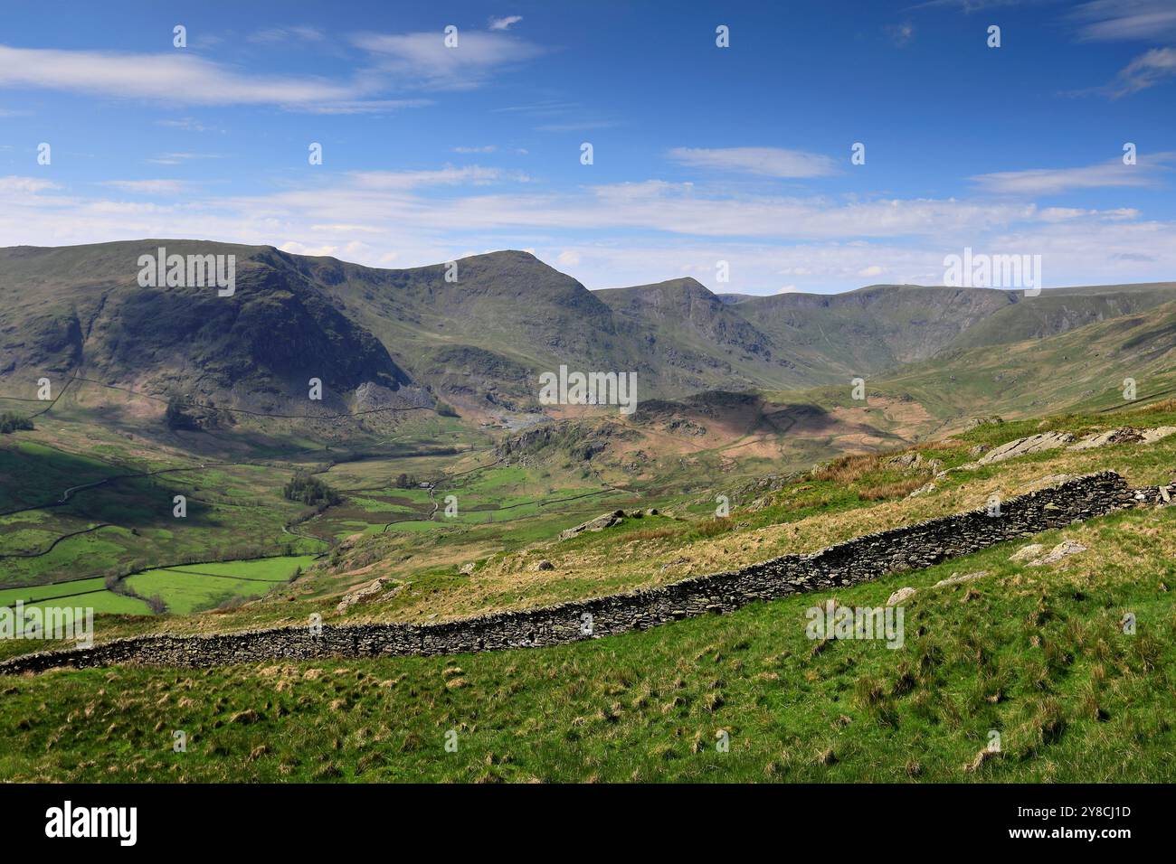 View over the Kentmere valley, Lake District National Park; Cumbria ...