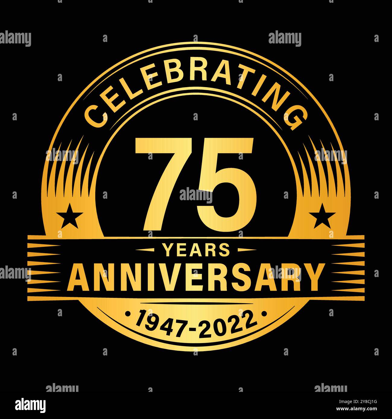 75 years anniversary celebration design template. 75th logo vector ...
