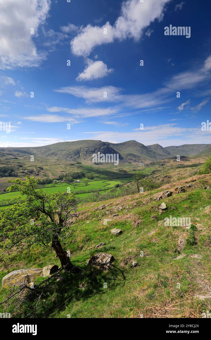 View over the Kentmere valley, Lake District National Park; Cumbria ...