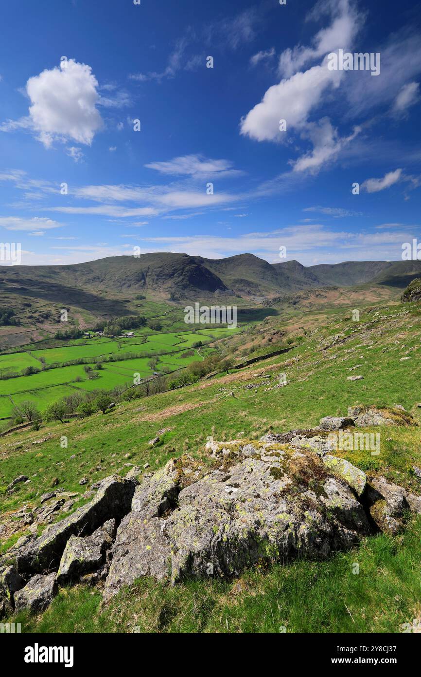 View over the Kentmere valley, Lake District National Park; Cumbria ...