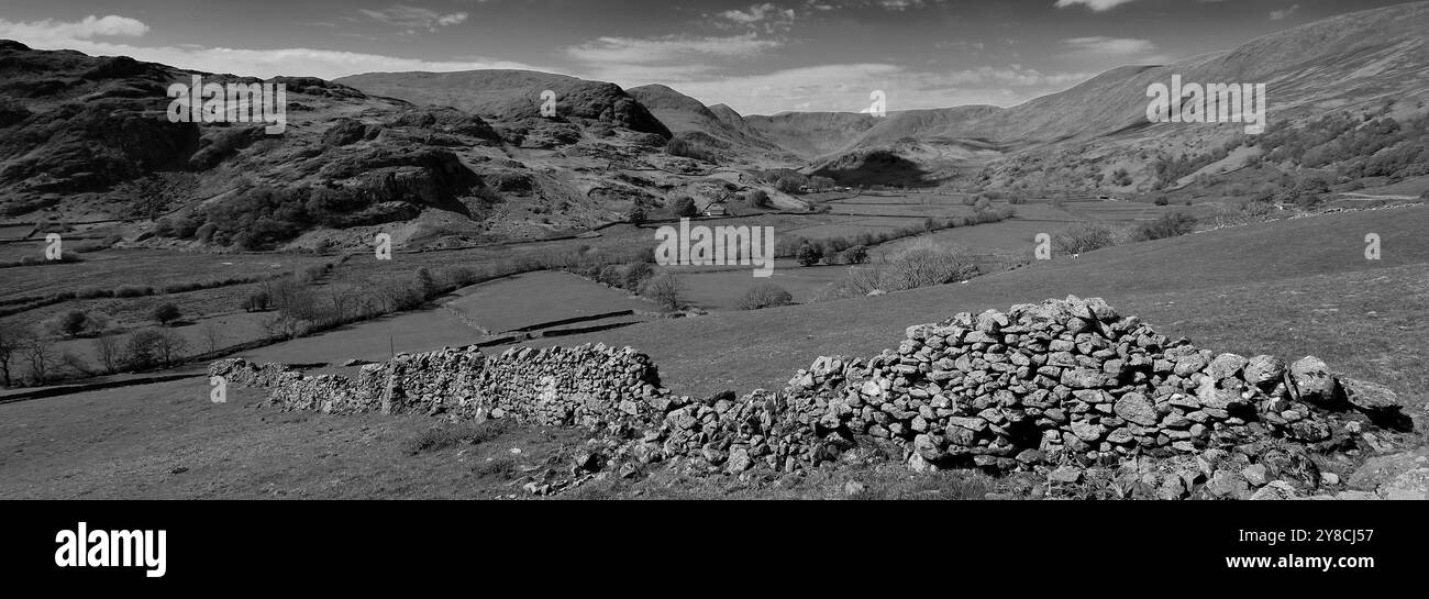 View over the Kentmere valley, Lake District National Park; Cumbria ...