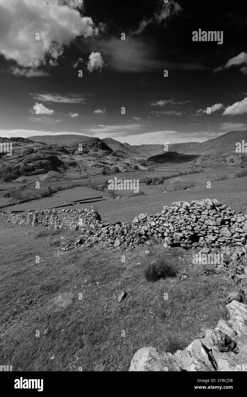 View over the Kentmere valley, Lake District National Park; Cumbria ...