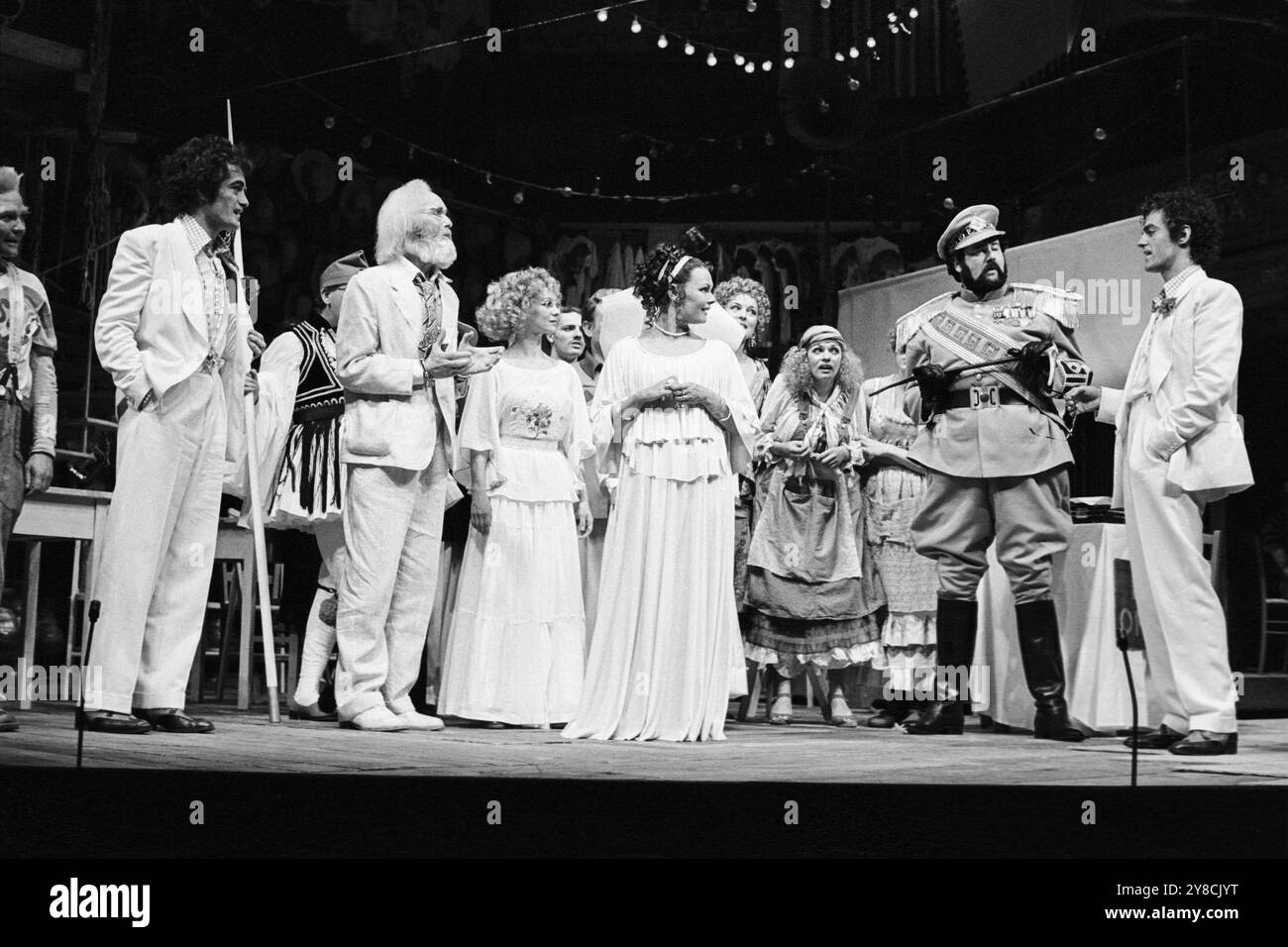 front, l-r: Michael Williams (Dromio of Syracuse), Roger Rees ...