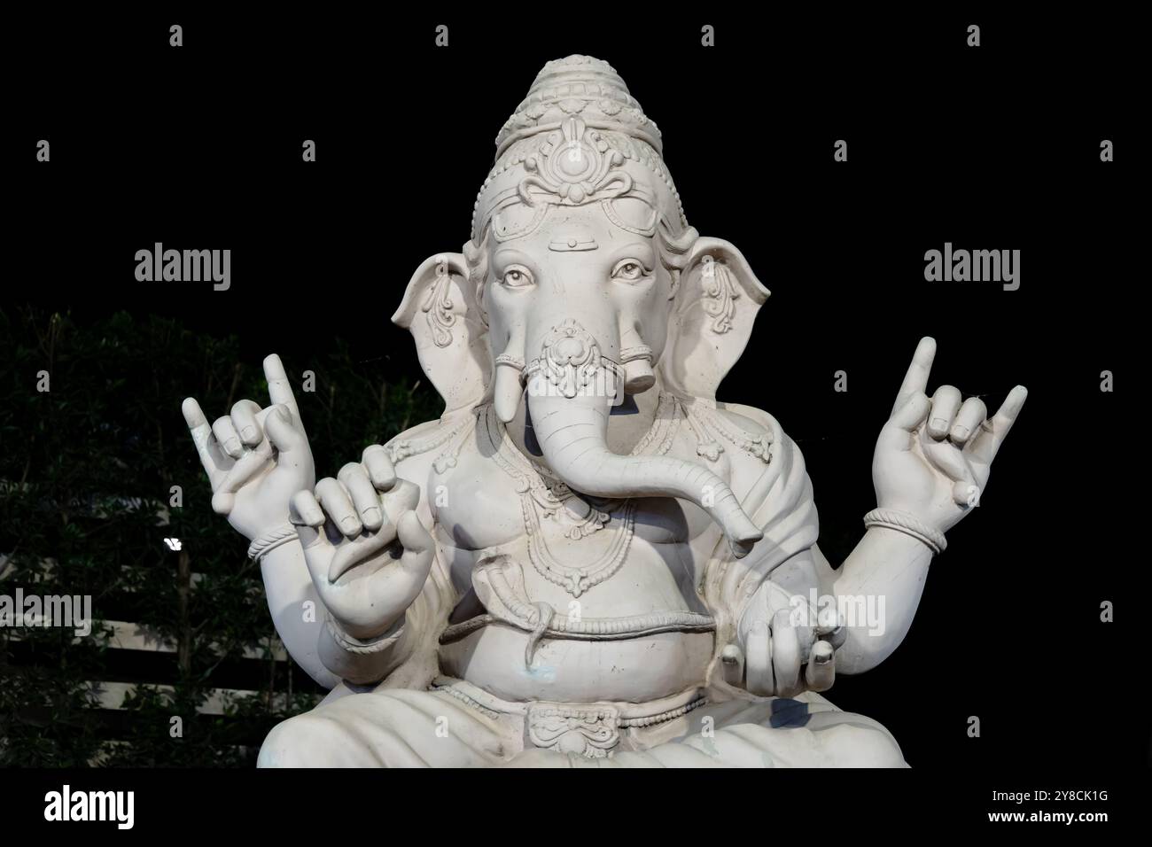 idol of hindu holy god lord ganesha at outdoor from different angle ...