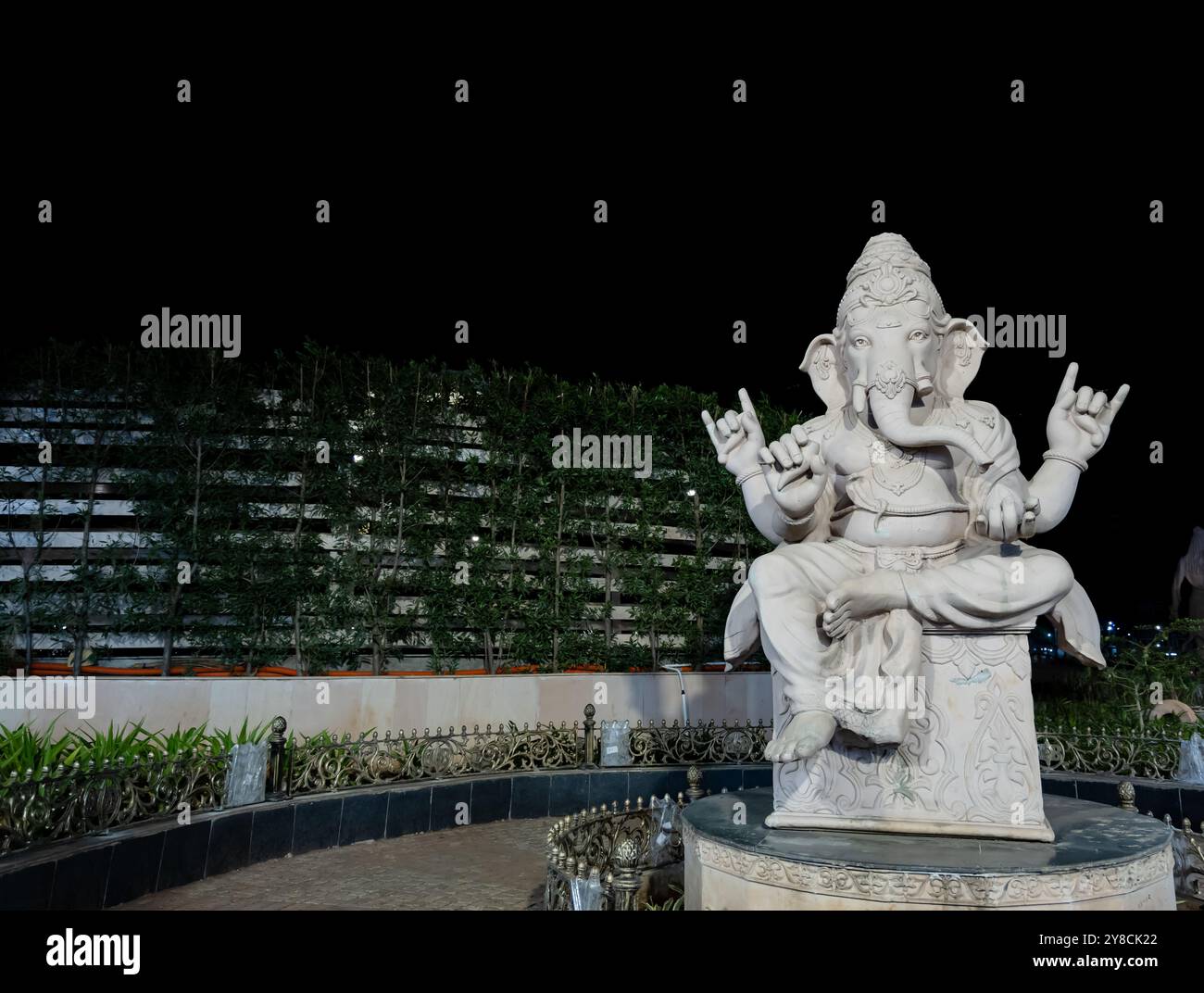 idol of hindu holy god lord ganesha at outdoor from different angle ...