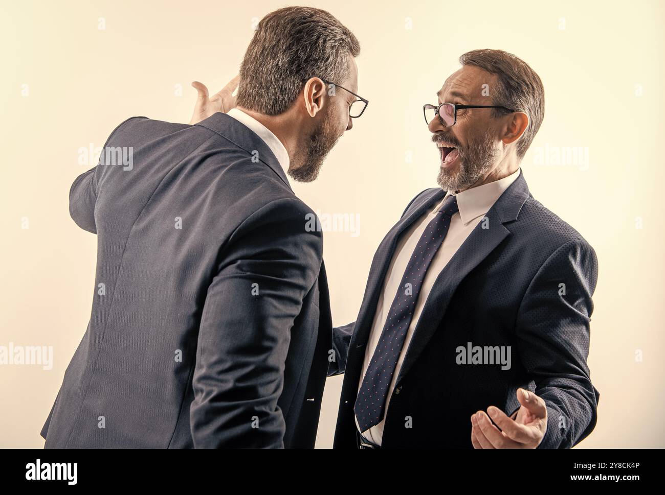 businessmen having conflict fight in business. fighting between boss ...
