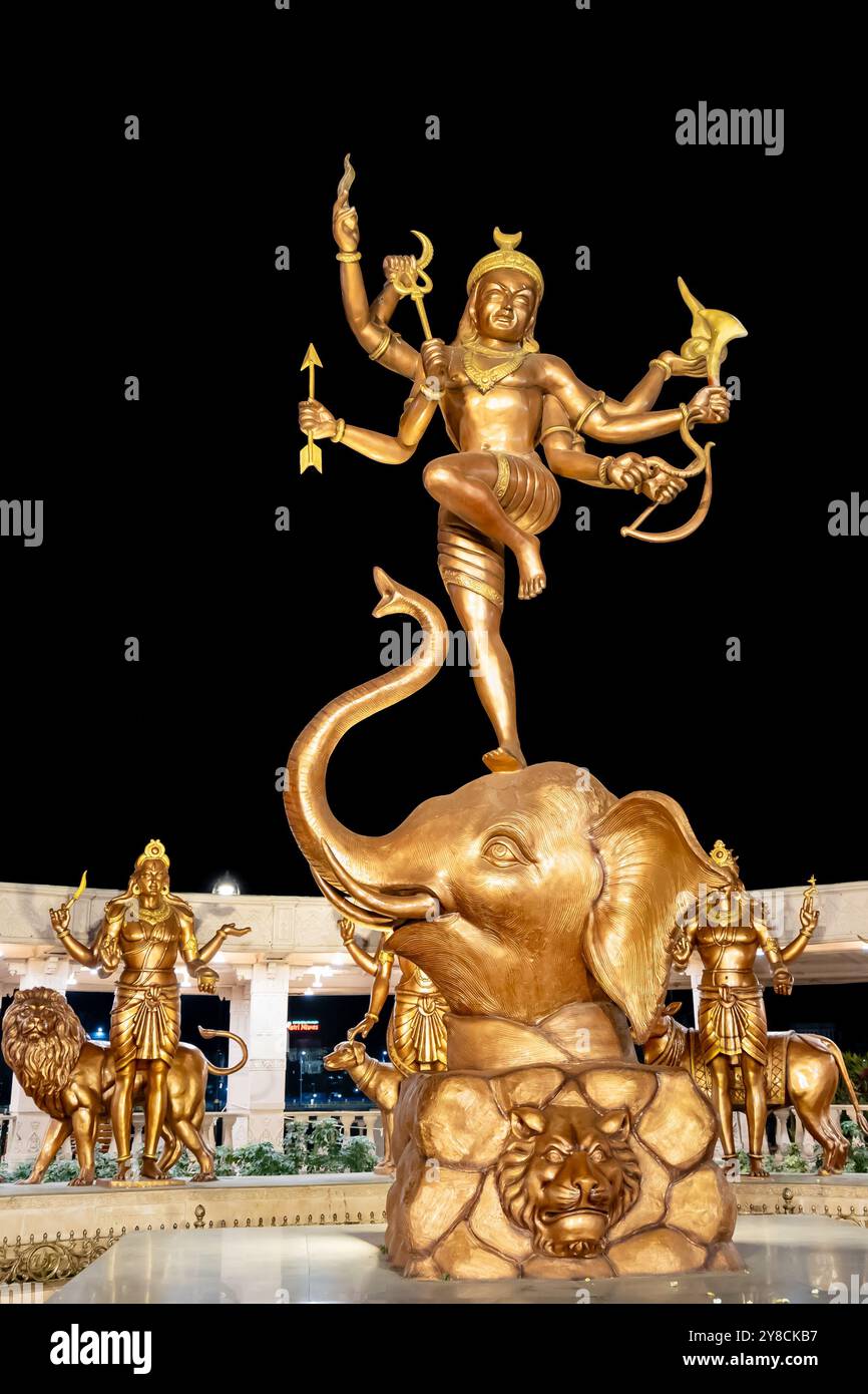 idols of hindu holy god at outdoor at night from different angle image ...