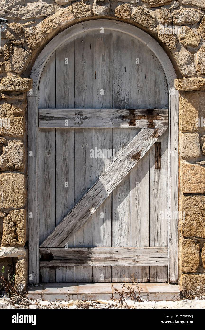 strong and secure antique wooden door made of thick impenetrable solid ...