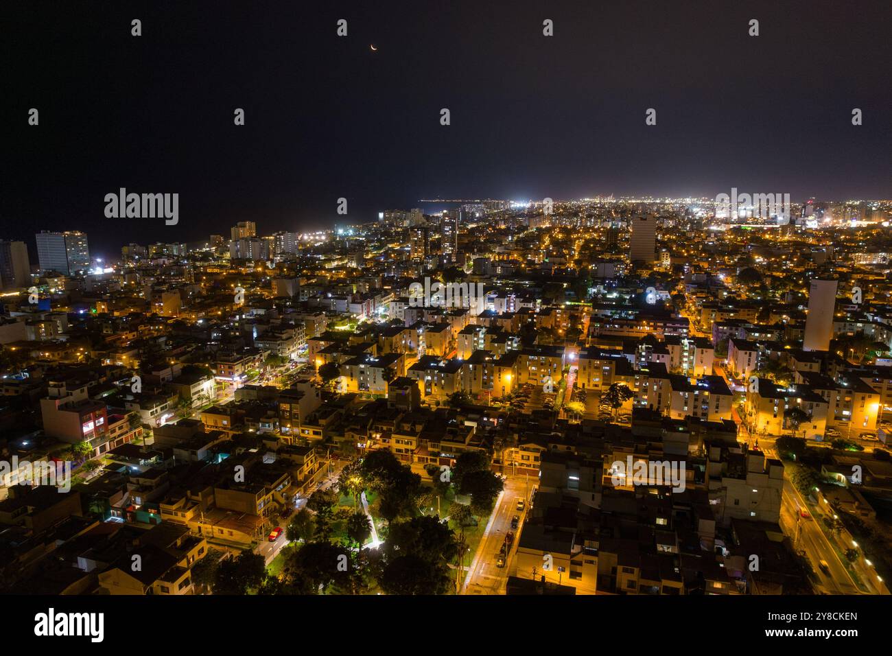 Lima, Peru; February 12, 2024: Aerial Cityscape View in the district of ...