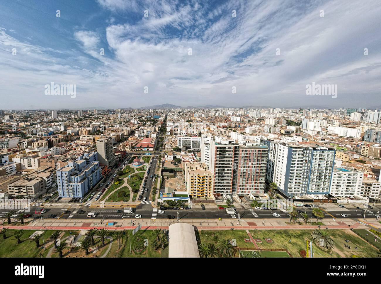 Lima, Peru - February 14, 2024: Wide Aerial Cityscape View of San ...