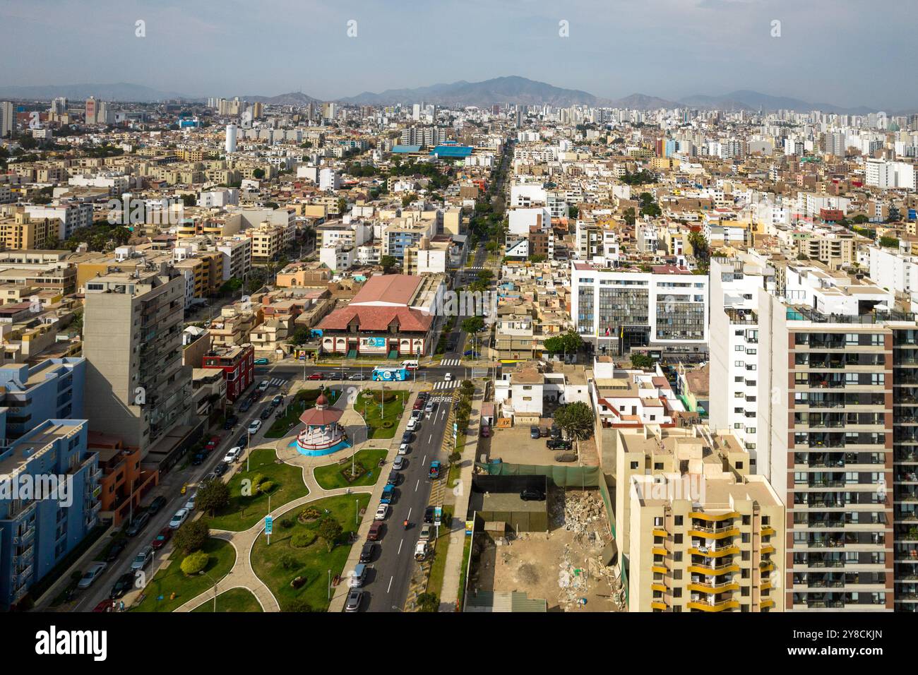 Lima, Peru - February 14, 2024: Aerial Cityscape View in the district ...