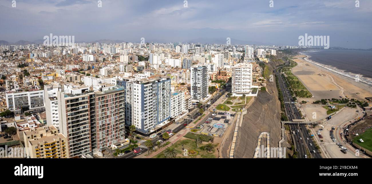 Lima, Peru - February 14, 2024: Aerial View of San Miguel District and ...