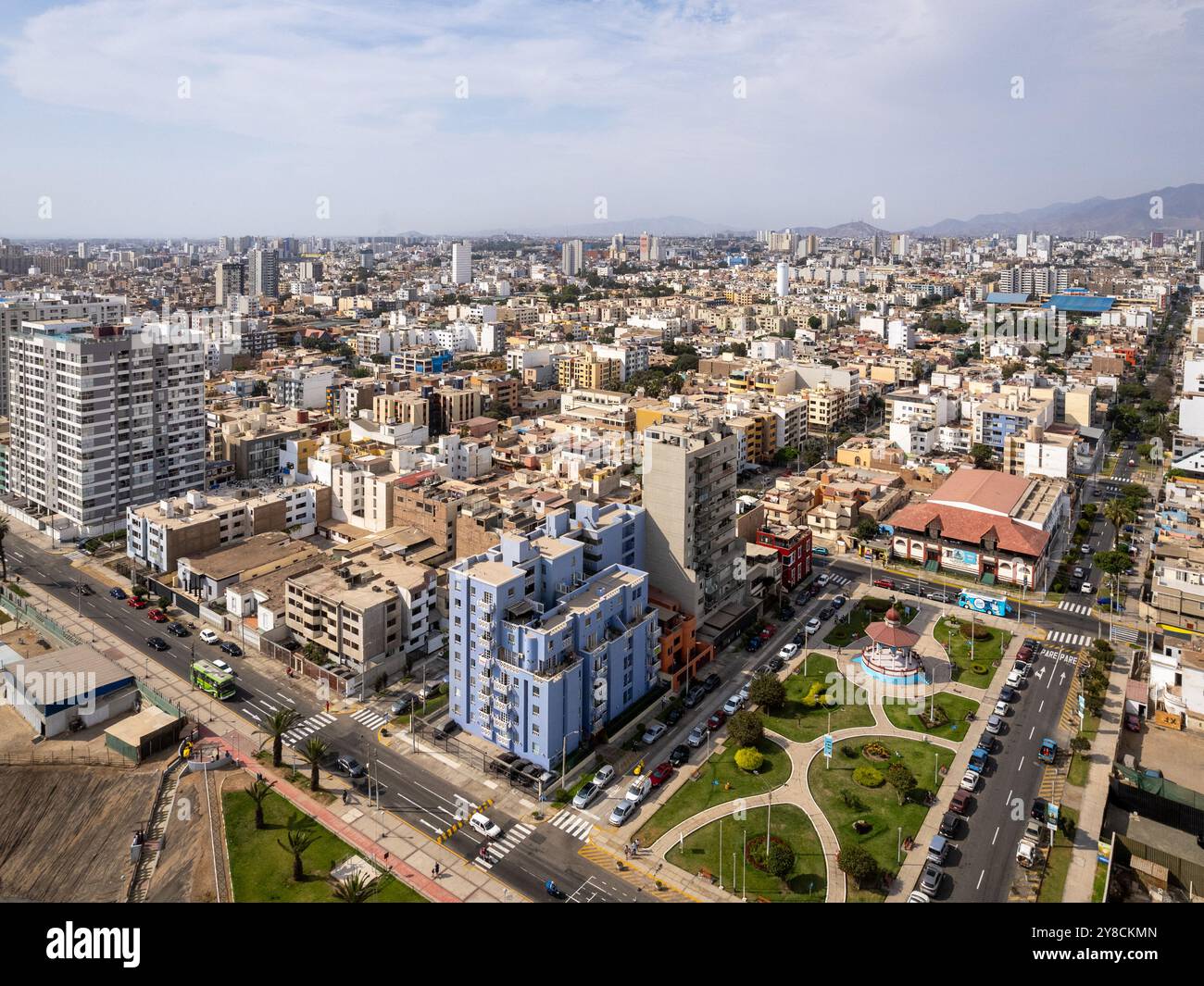 Lima, Peru; February 12, 2024: Aerial View of San Miguel District with ...
