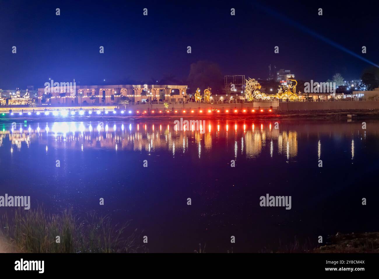 city night view with colorful lighting from different angle image is ...