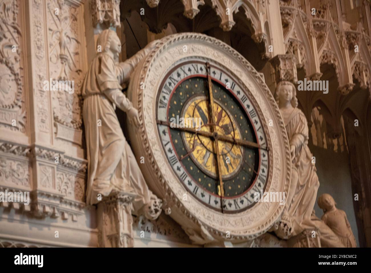 The 24 Hour clock Chartres Cathedral France Stock Photo - Alamy