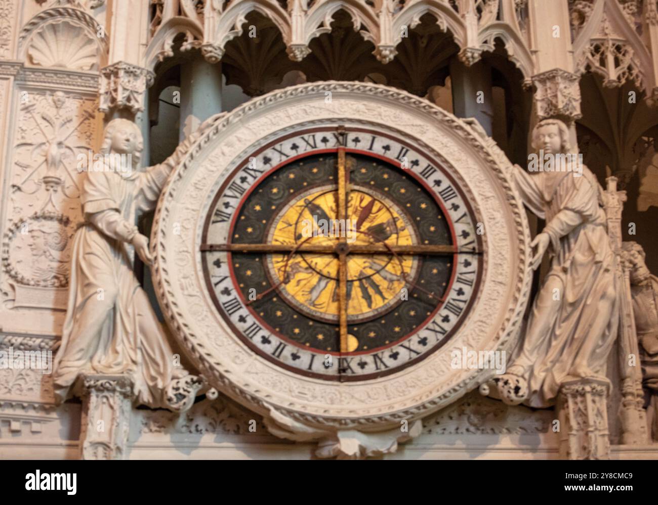 The 24 Hour clock Chartres Cathedral France Stock Photo - Alamy