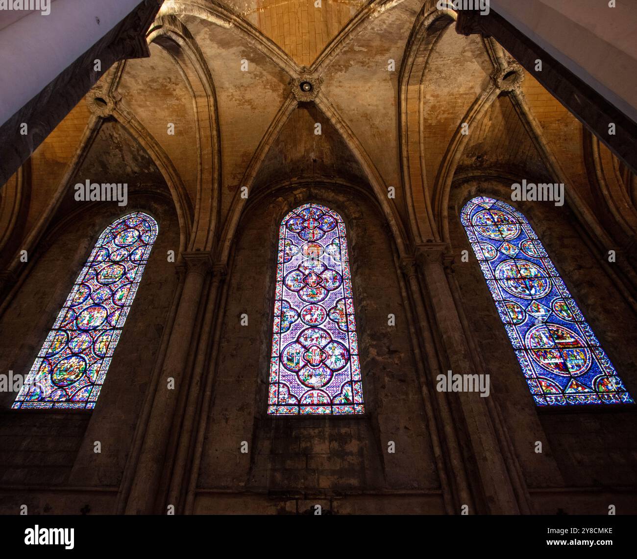 Stain Glass windows at Notre Dame de Chartres Cathedral Stock Photo - Alamy