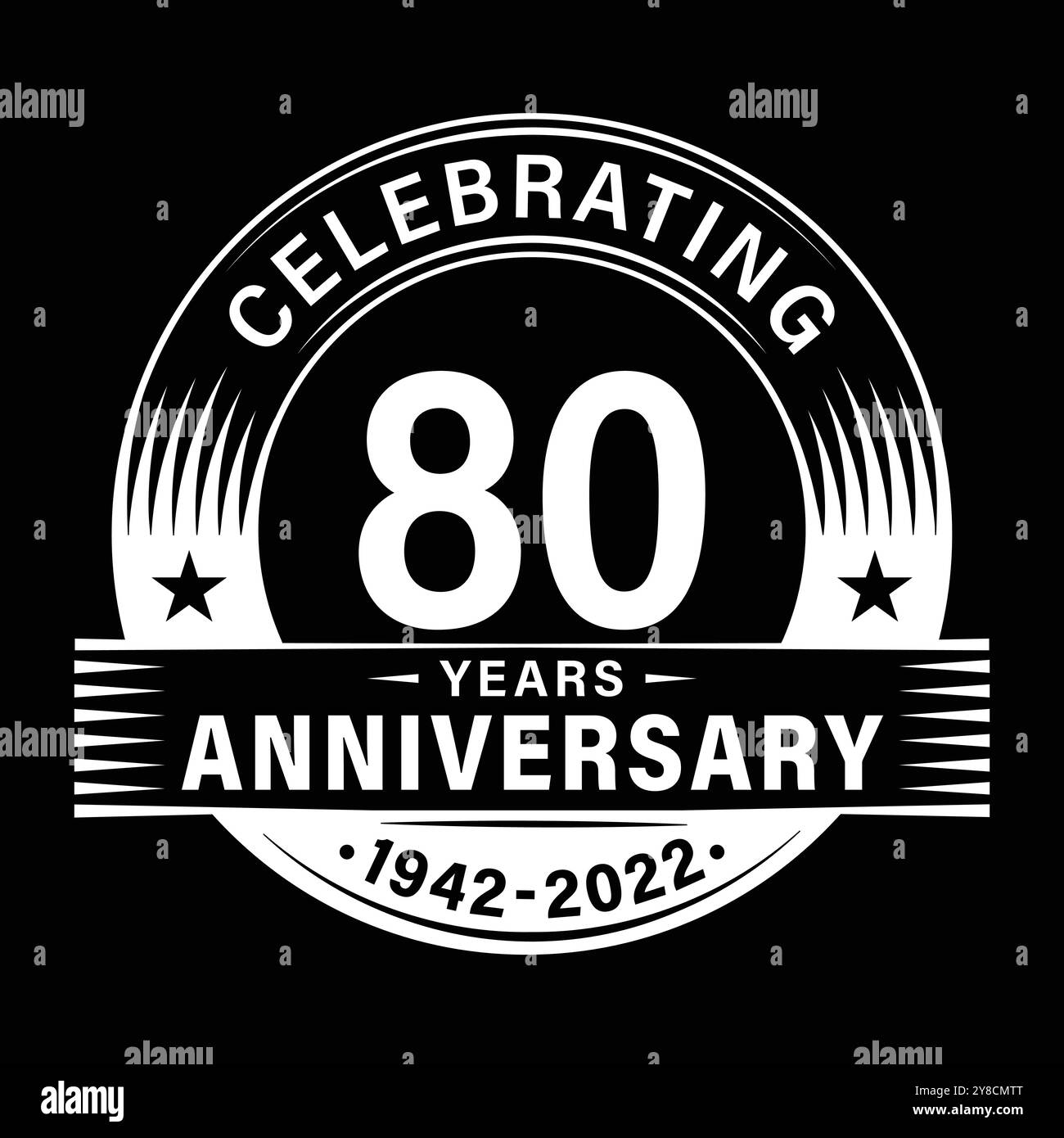 80 years anniversary celebration design template. 80th logo vector ...