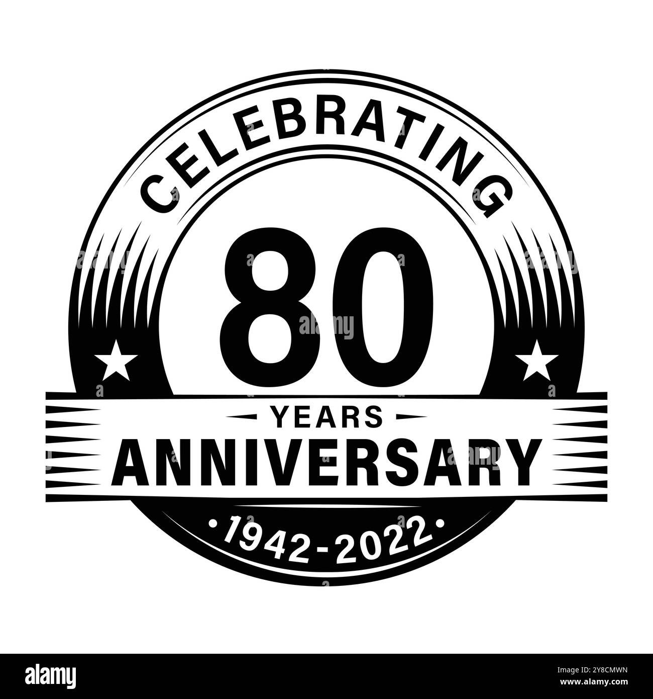 80 years anniversary celebration design template. 80th logo vector ...