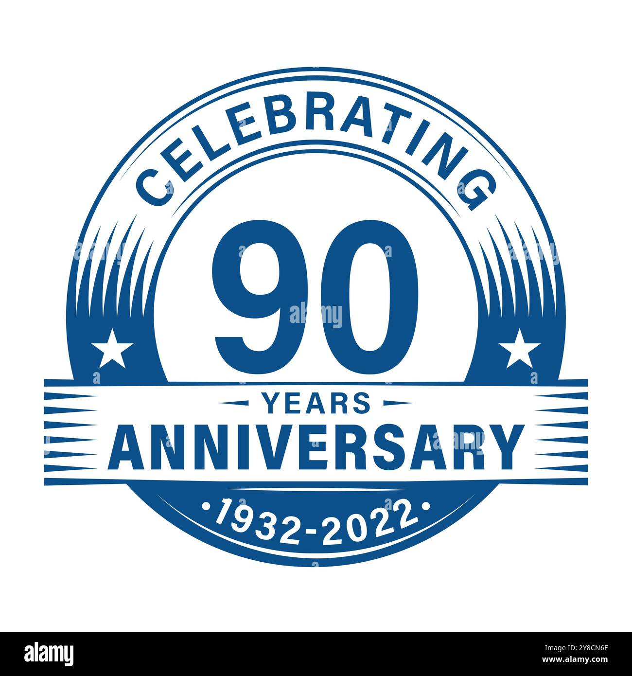 90 years anniversary celebration design template. 90th logo vector ...