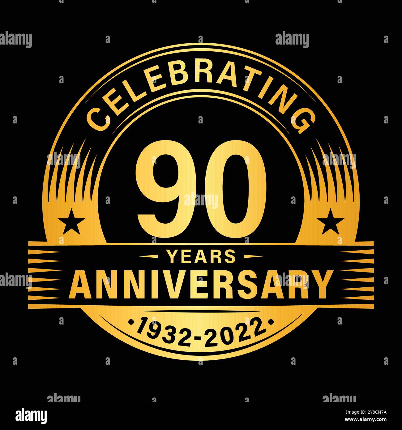 90 years anniversary celebration design template. 90th logo vector ...