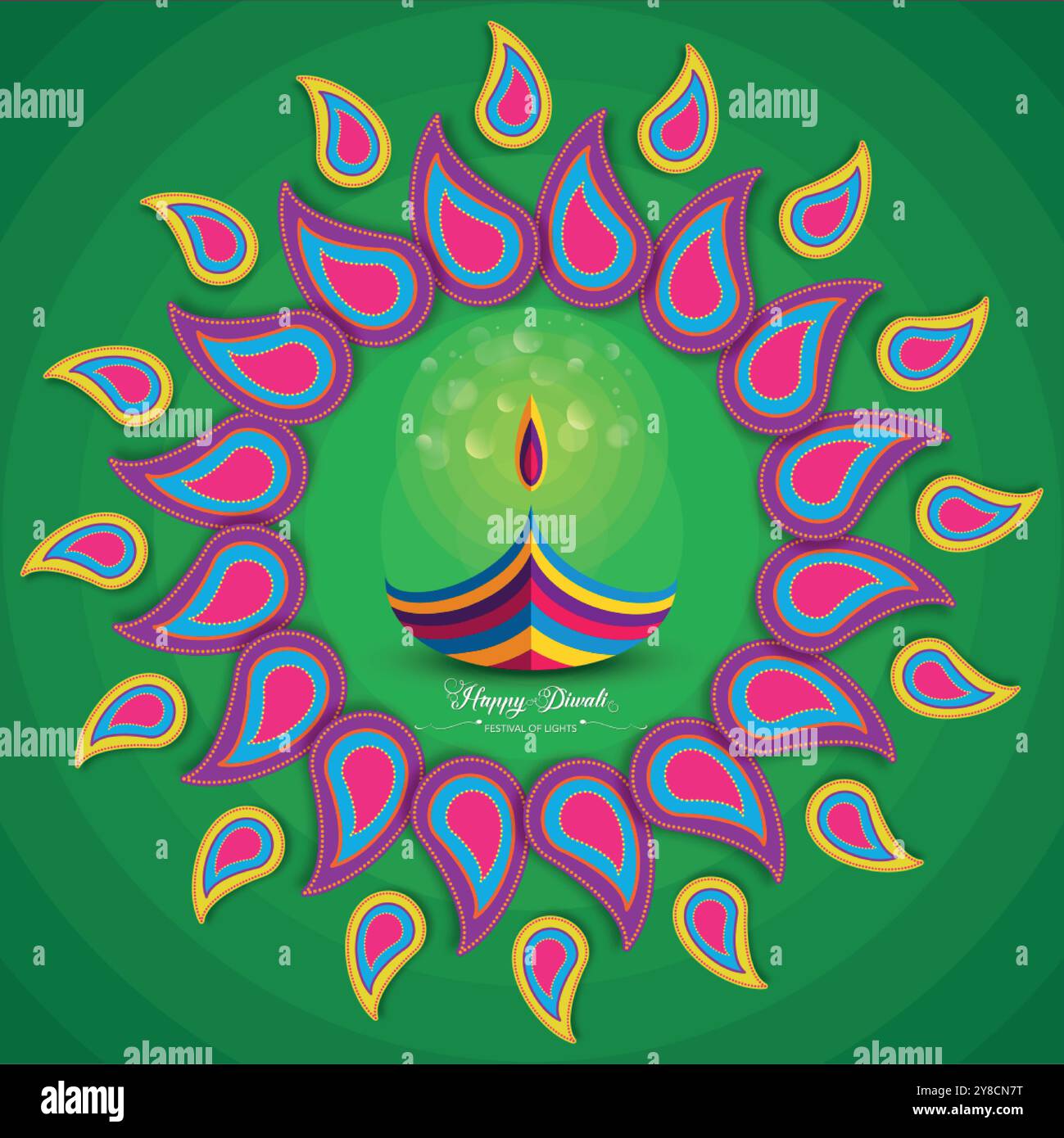 Happy Diwali Festival of Lights India Celebration colorful template. Graphic banner design of ...