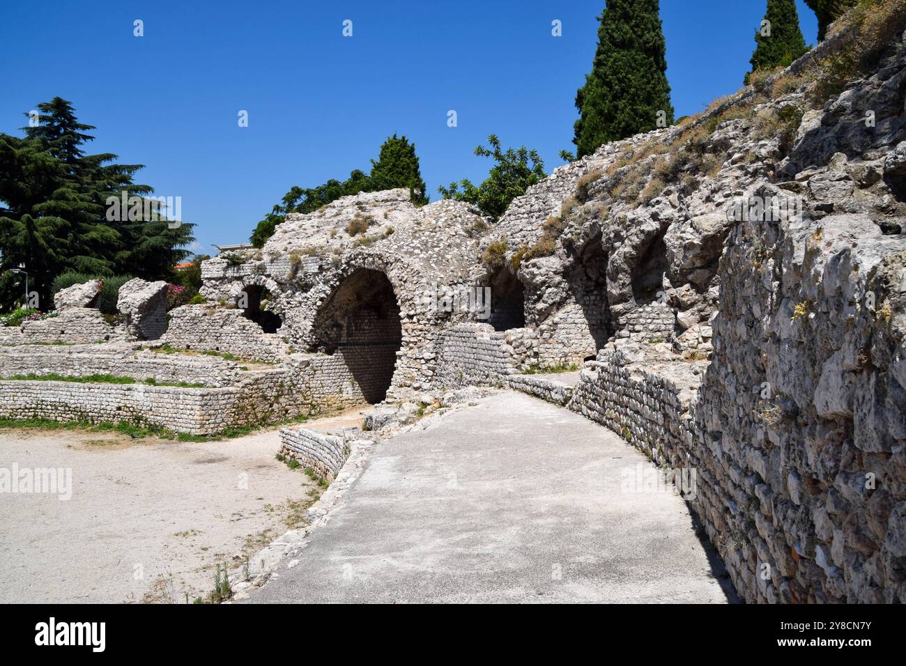 Cimiez Arenas, ancient Roman amphitheatre ruins in Nice, South of ...