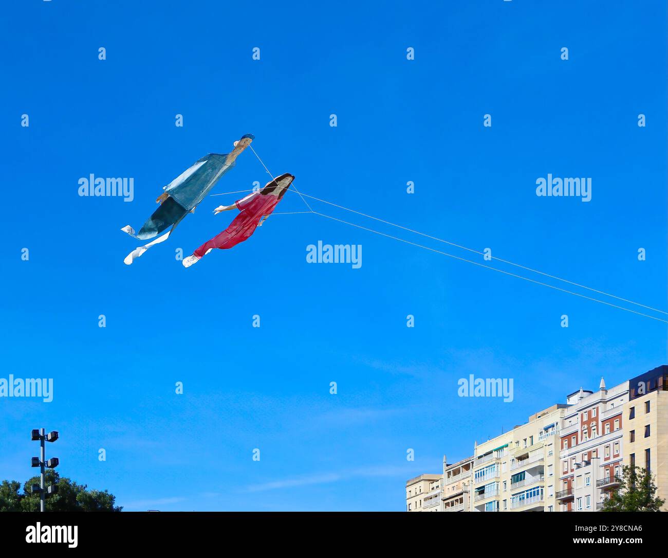 Flying People self portrait kites being flown outside the Botin Centre ...