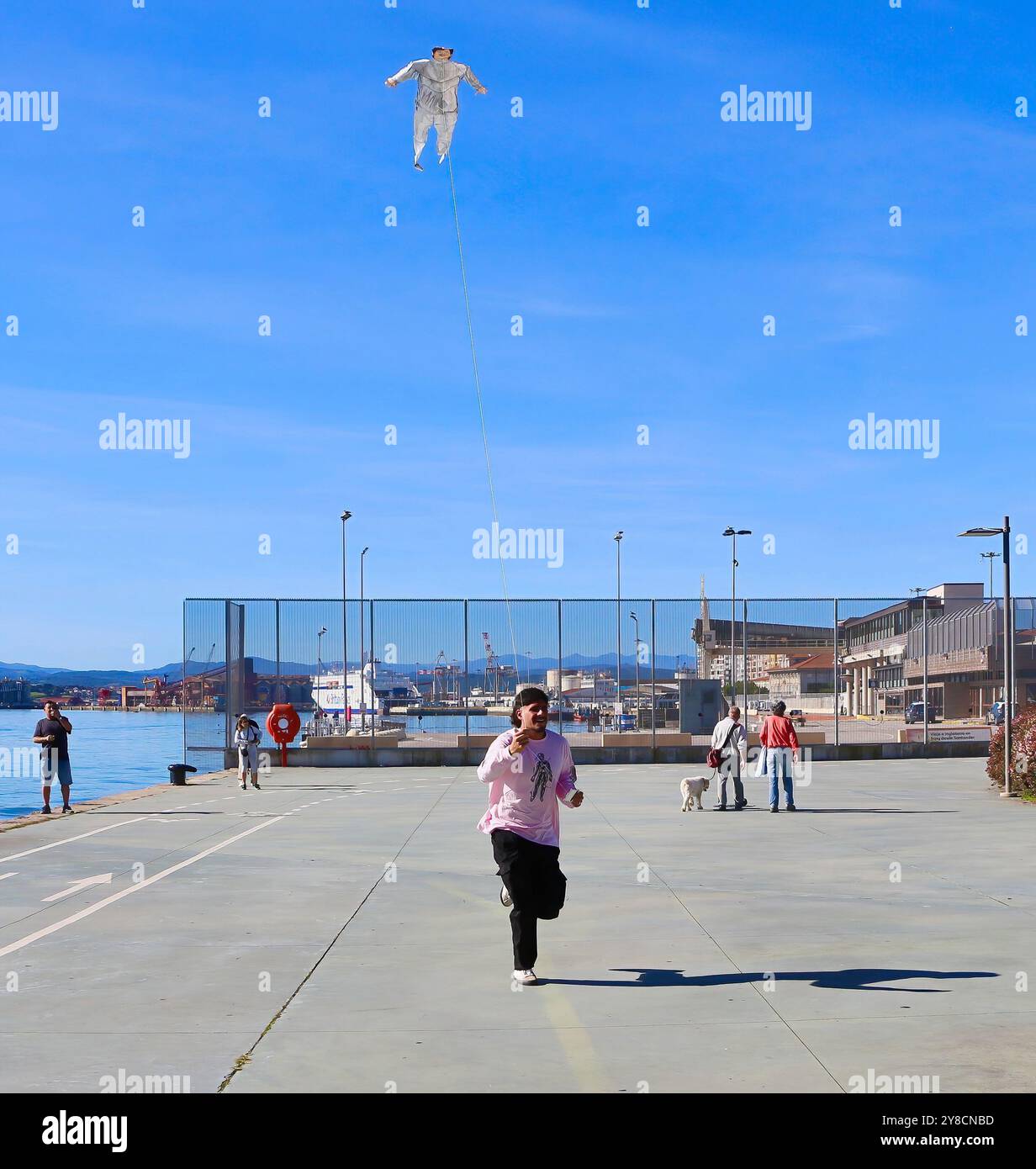 Flying People self portrait kites being flown outside the Botin Centre ...